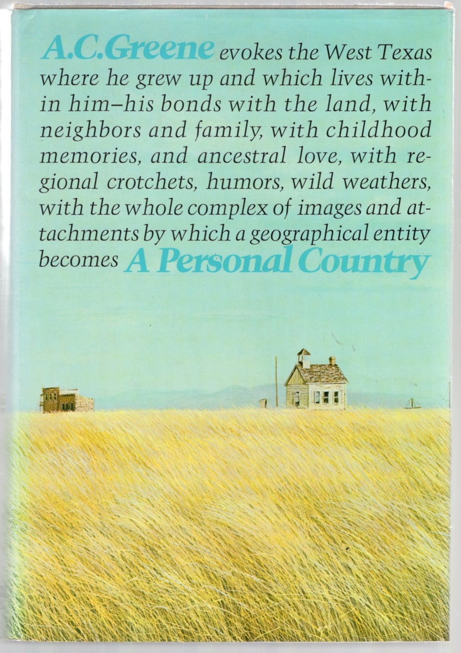 A Personal Country by GREENE, A.C.: Fine Hardcover (1969) | Between the ...