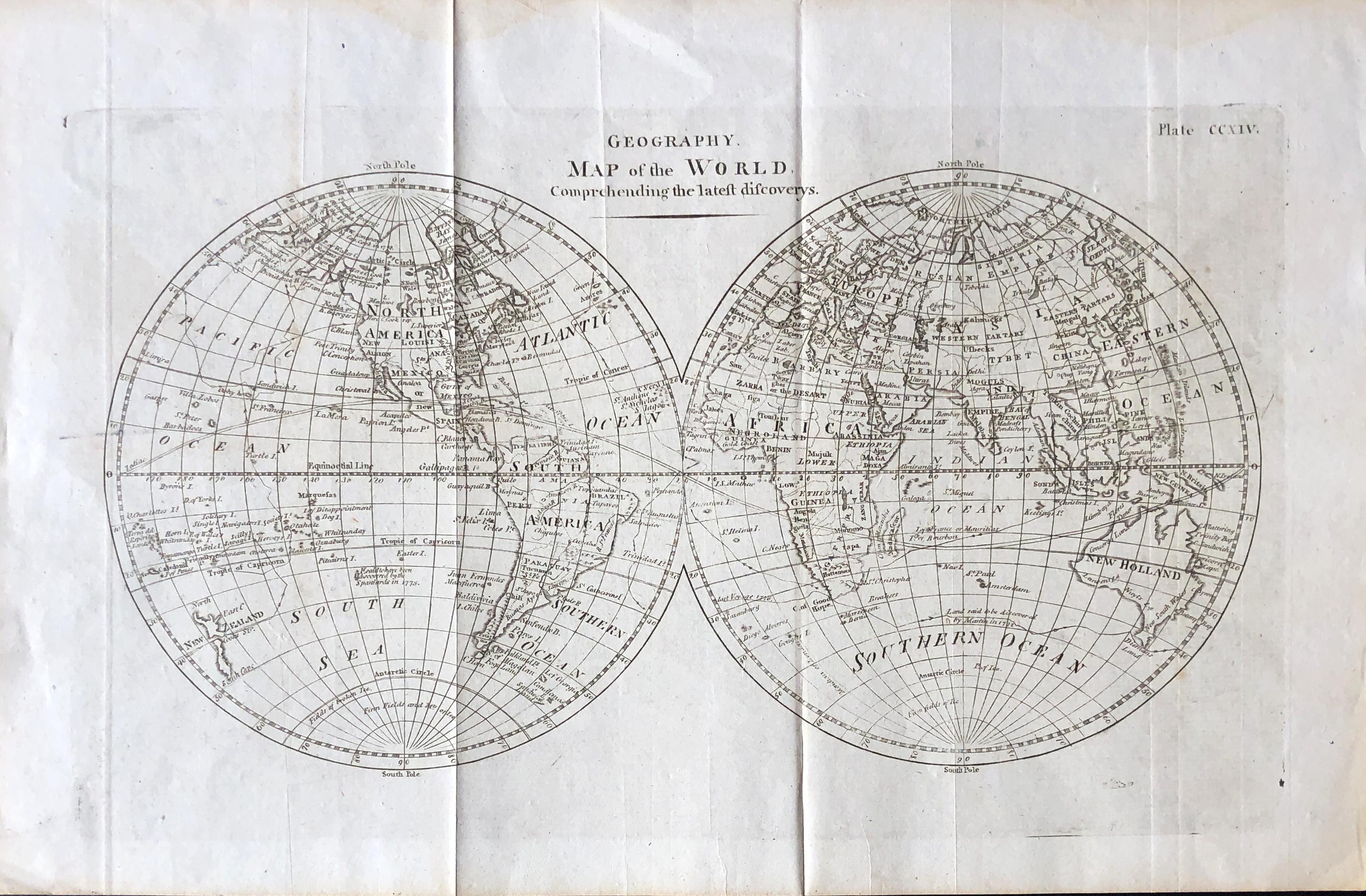 Geography Map of the World by Geografo britannico: (1790) Map | LUX IN ...