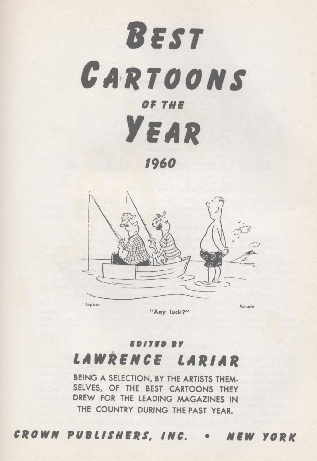 Best Cartoons of the Year 1960 by Edited by Lawrence Lariar. P: Fine ...