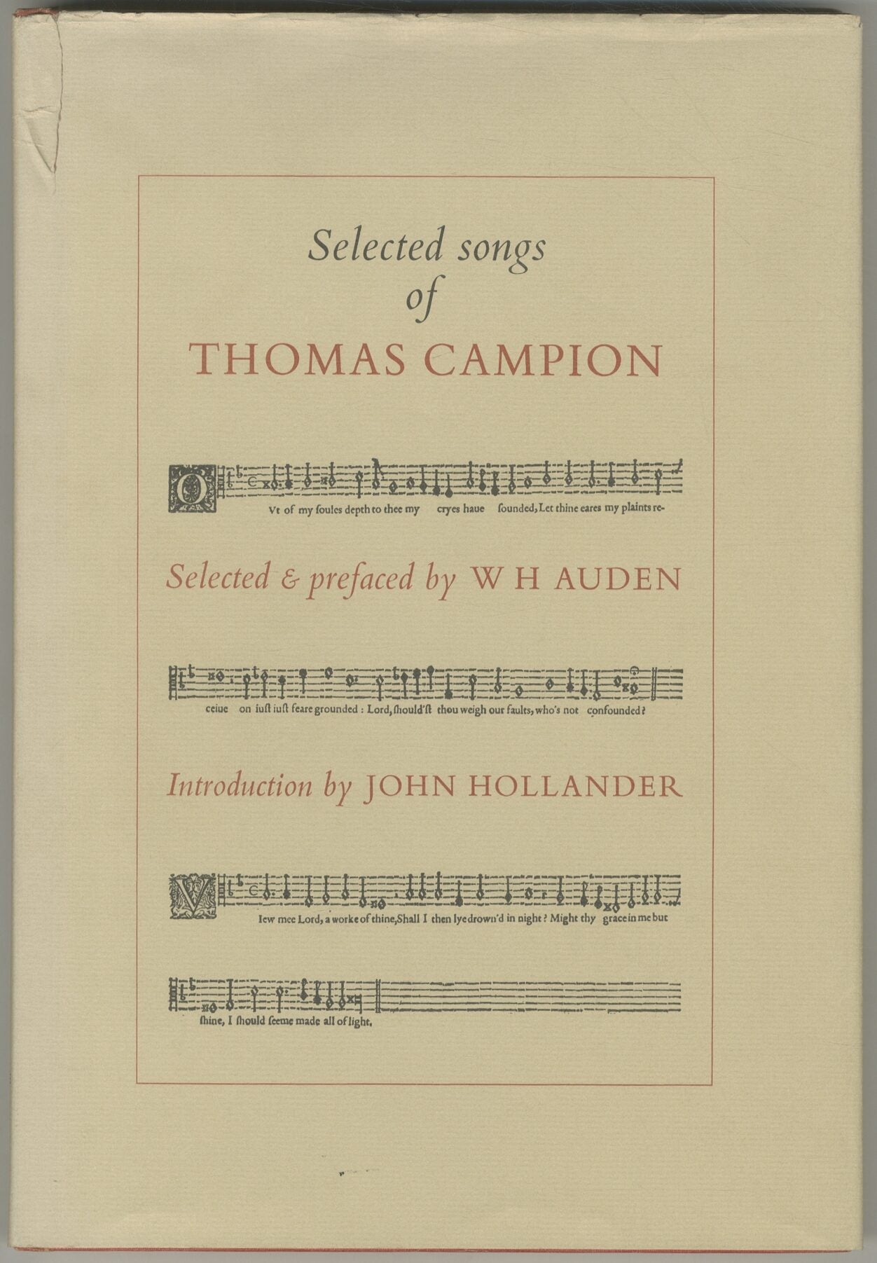 Selected Songs of Thomas Campion von (AUDEN, W.H.): Fine Hardcover ...