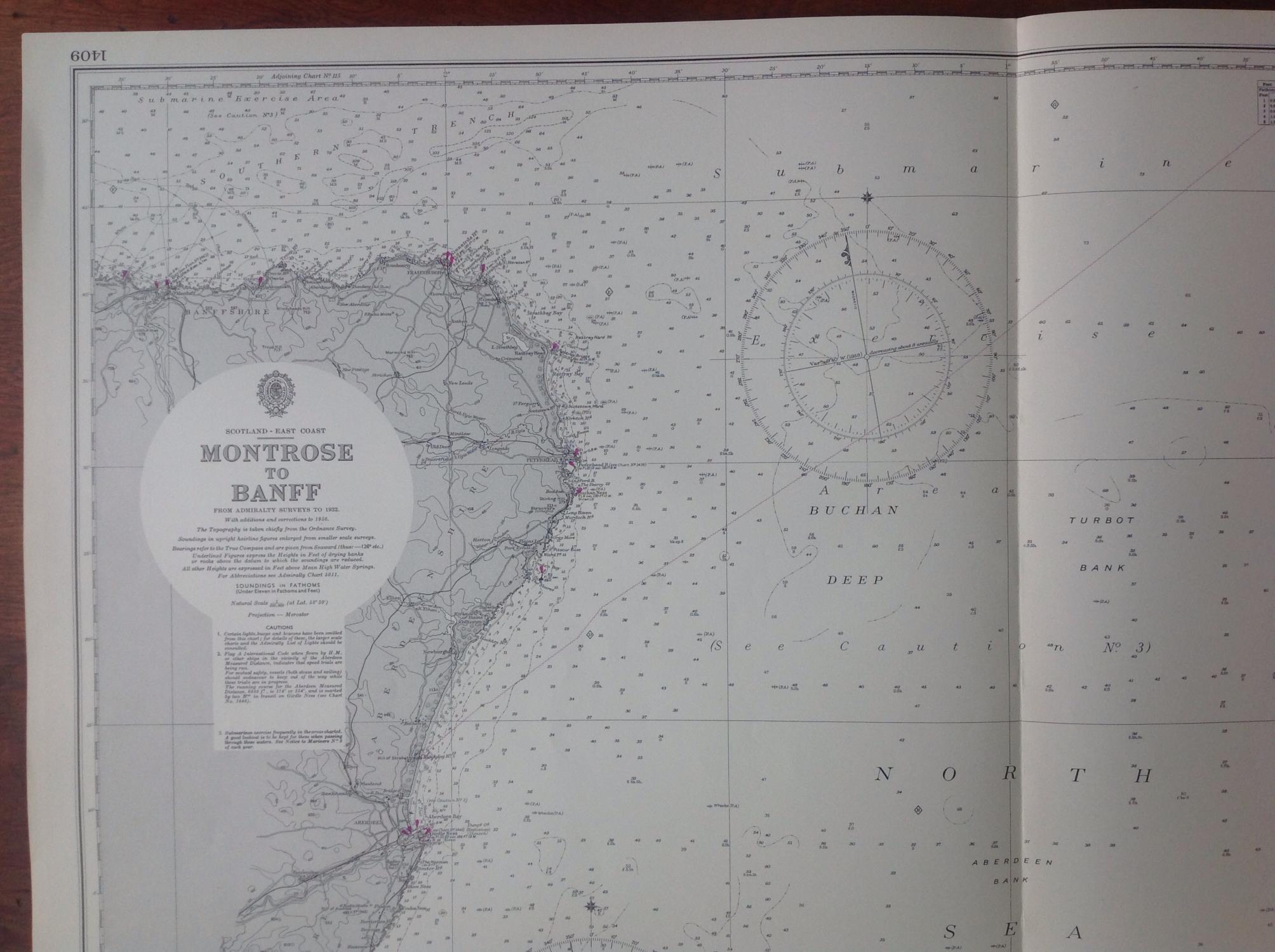 Nautical Chart No. 1409 - Scotland East Coast - Montrose to Banff ...