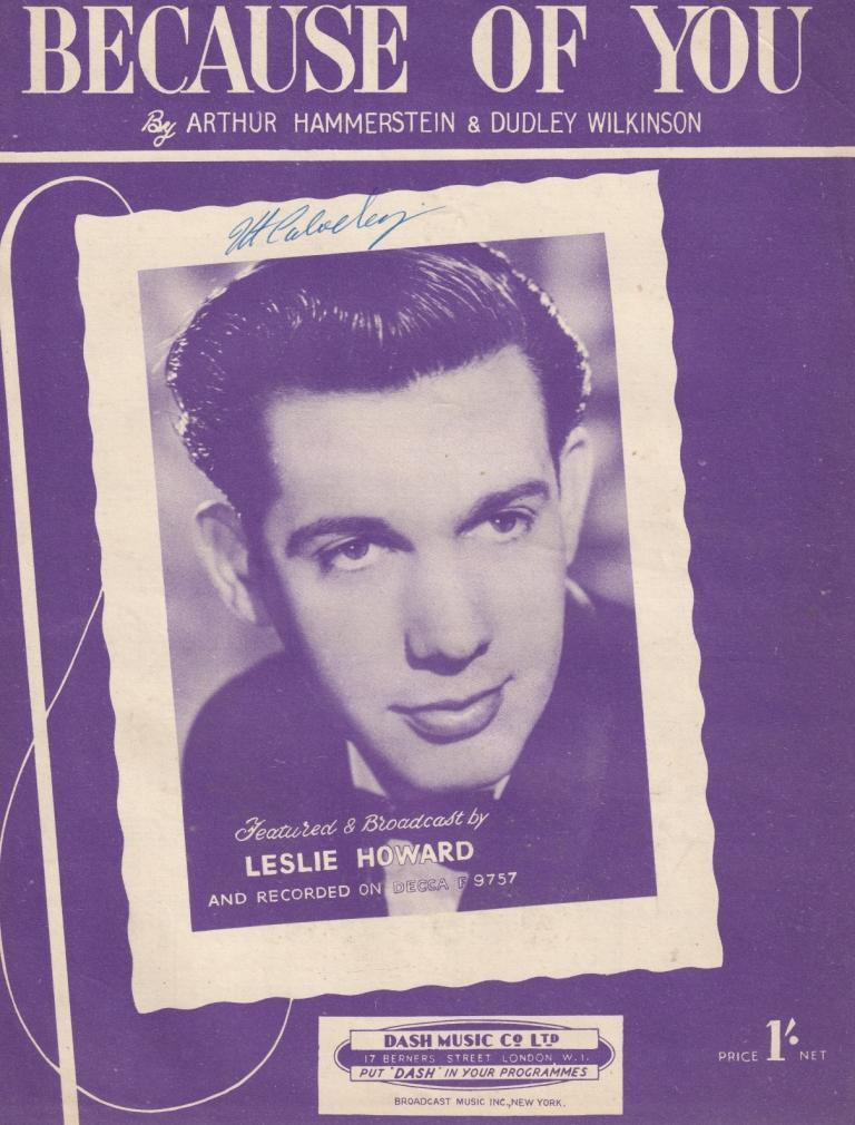 Because of You, featured and broadcast by Leslie Howard by Hammerstein ...