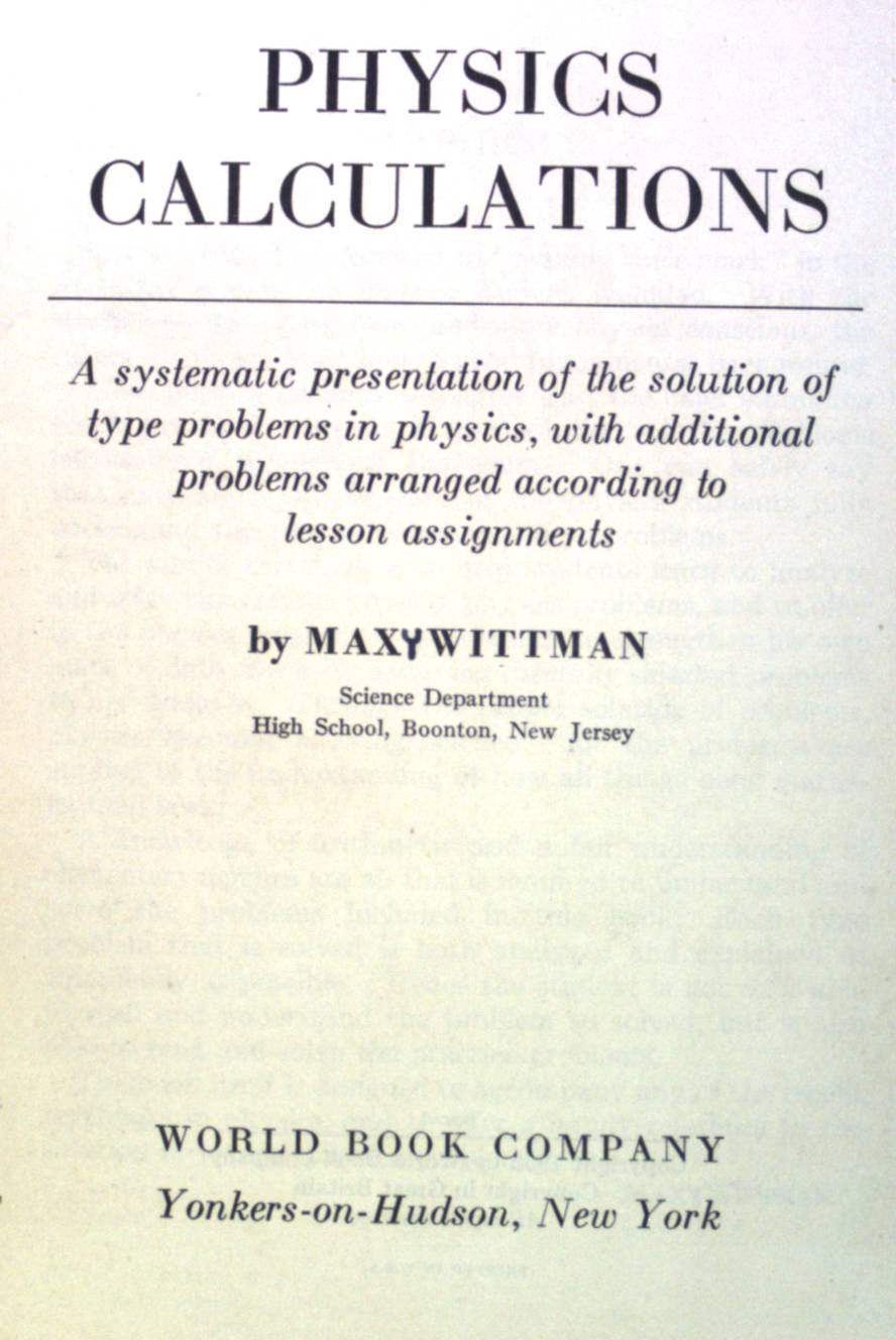 Physics Calculations: A systematic presentation of the solution of type ...