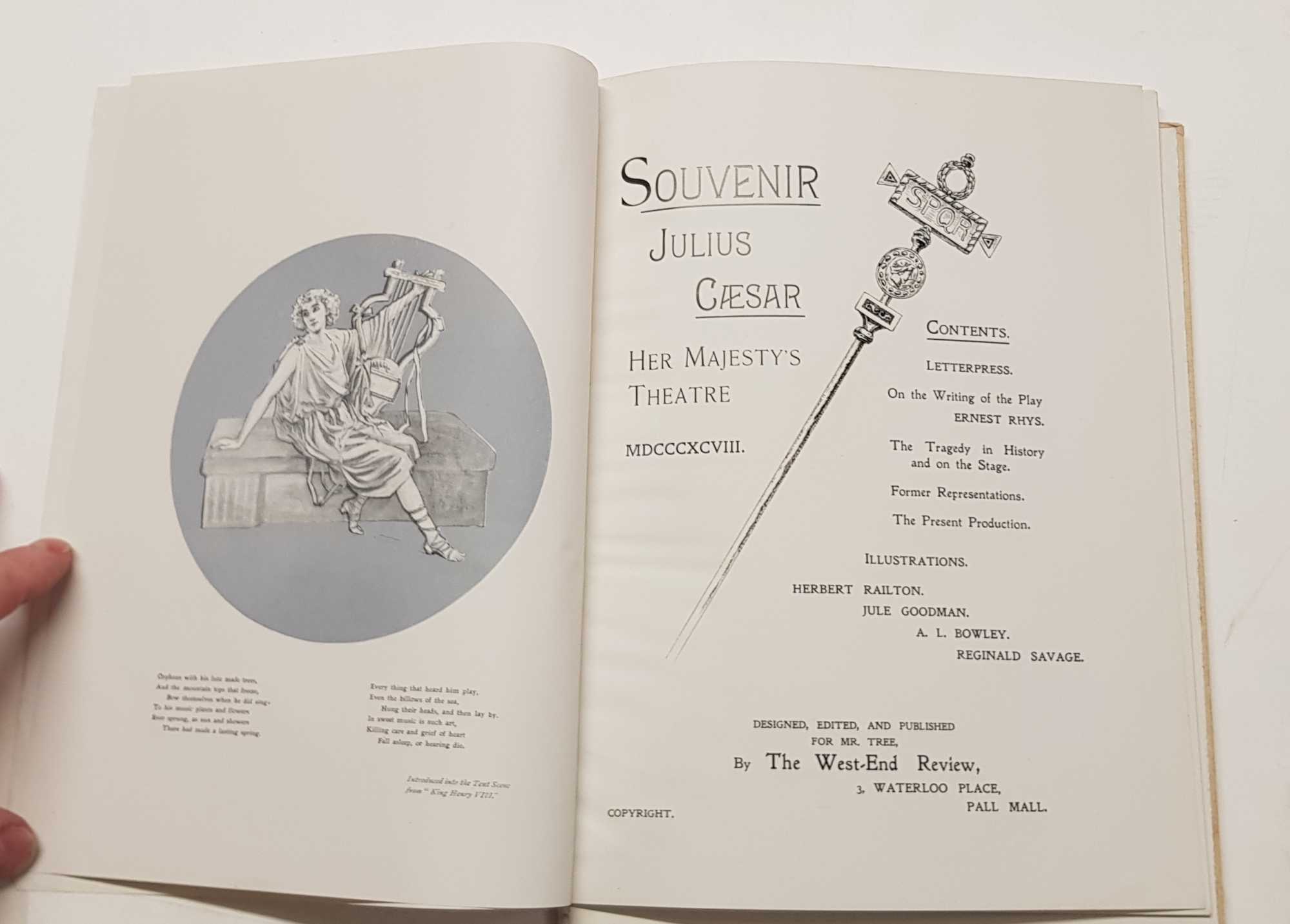 Julius Caesar, Souvenir Programme, Her Majesty's Theatre 1898 by West ...