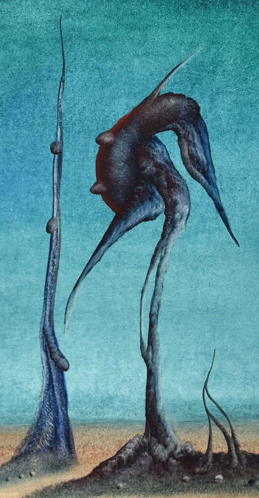 Surrealistische Komposition. [Signierter Original-Farbsiebdruck ...