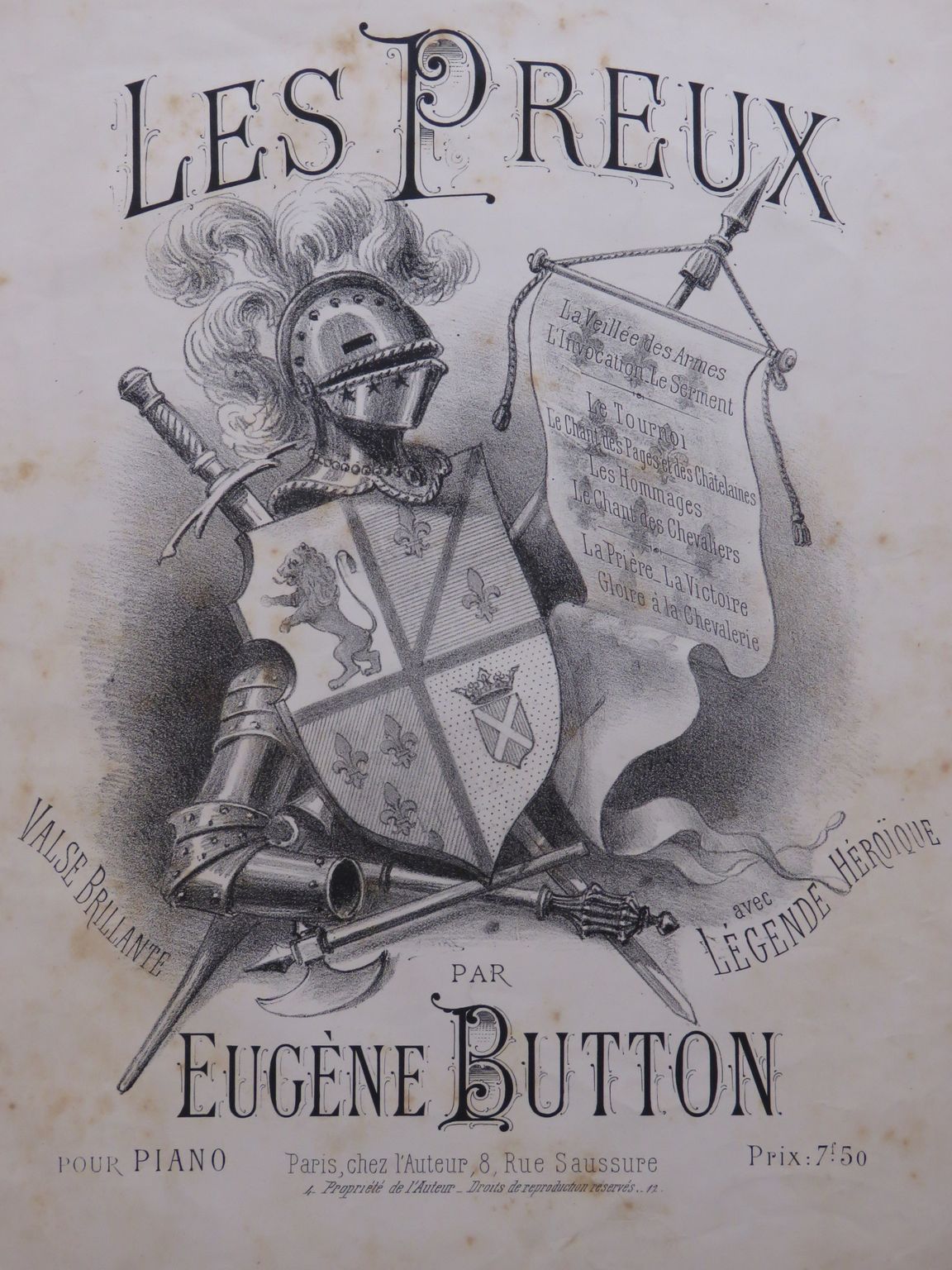 BUTTON Eugène Les Preux Piano XIXe by BUTTON Eugène Les Preux Piano ...