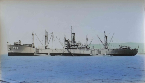 Foto US Kriegsschiff USS Antares, AK-258, Frachtschiff: Manuskript ...