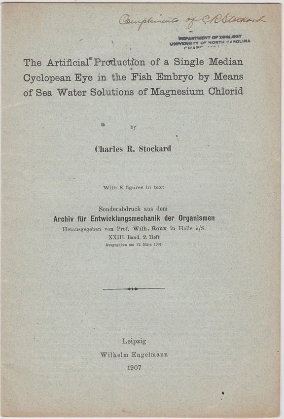The Artificial Production of Single Median Cyclopean Eye in the Fish ...