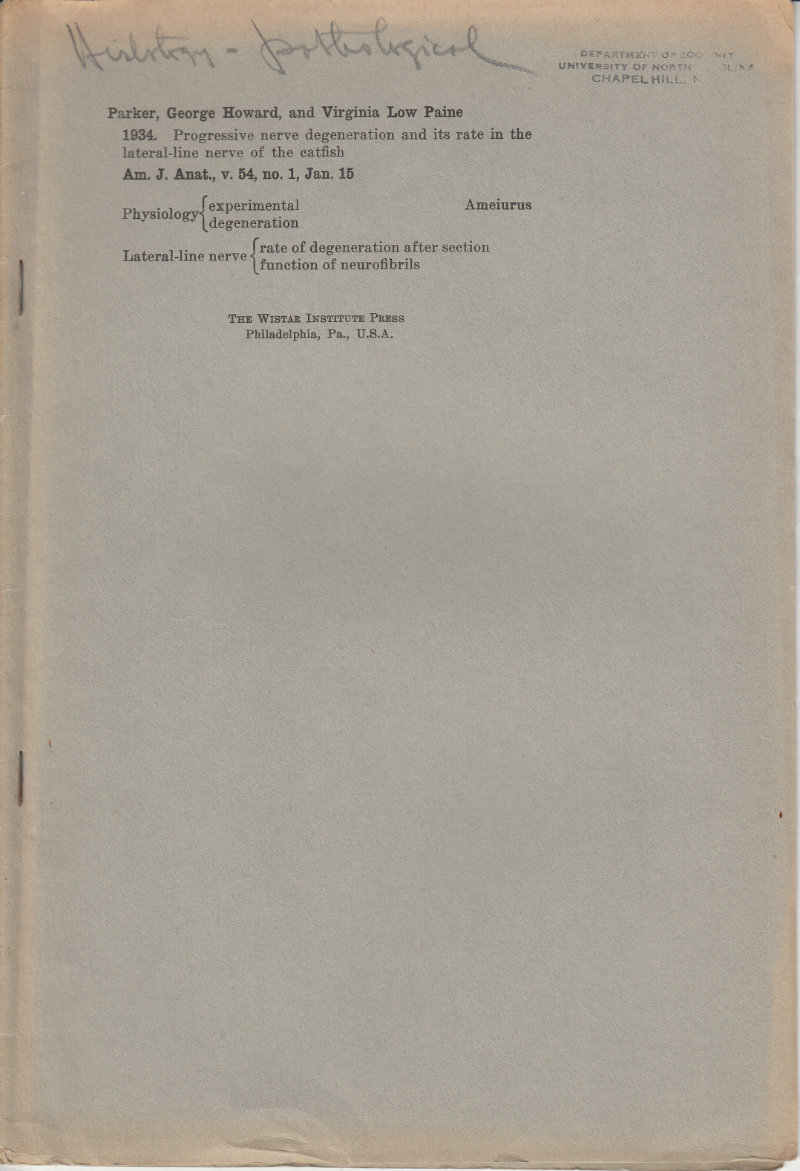 Progressive Nerve Degeneration and its Rate in the Lateral-Line Nerve ...