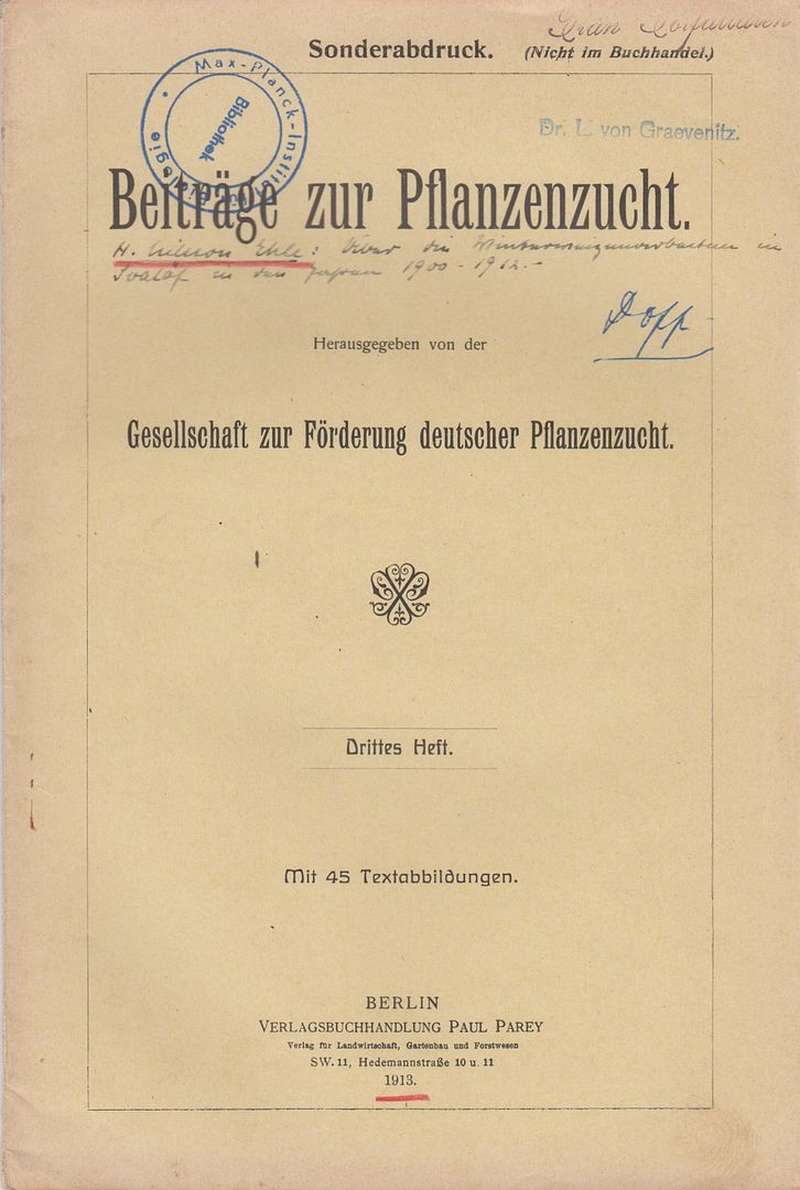 Uber die Winterweizenarbeiten in Svalof in den Jahren 1900-1912 by ...