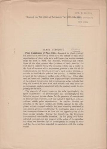 Plant Cytology: Polar Organization of Plant Cells by Davis, Bradley ...