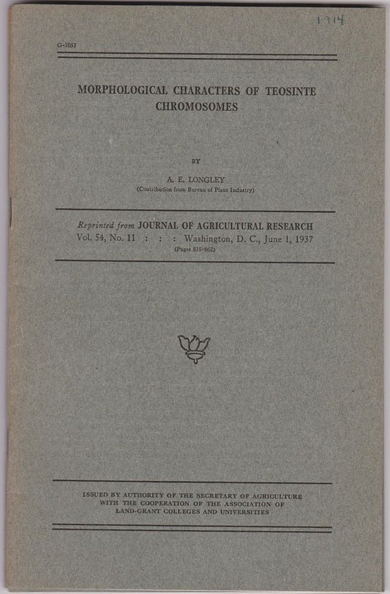 Morphological Characterstics of Teosinite Chromosomes by Longely, A.E ...