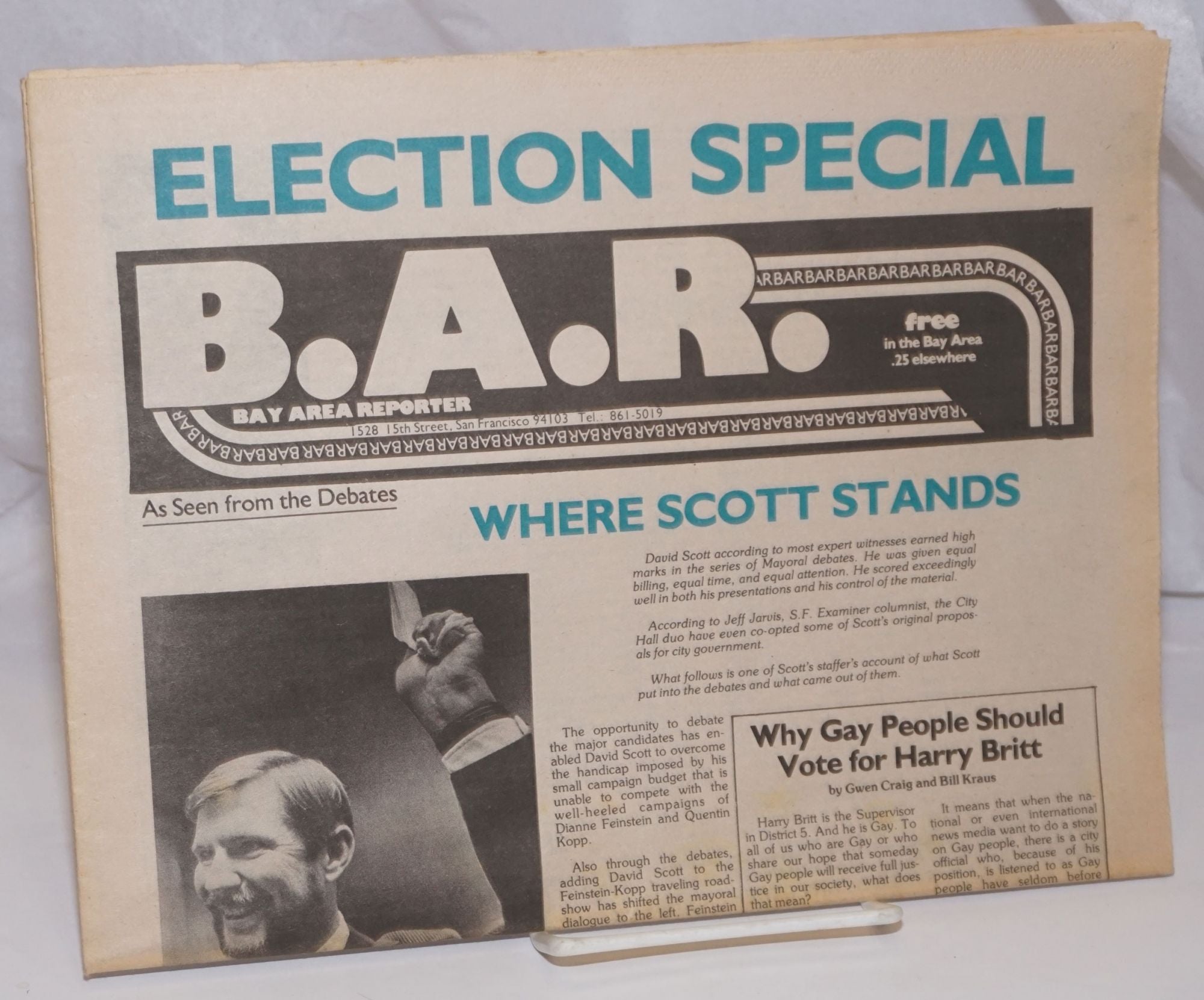 B.A.R. Bay Area Reporter; November 1, 1979; Election Special; Where ...