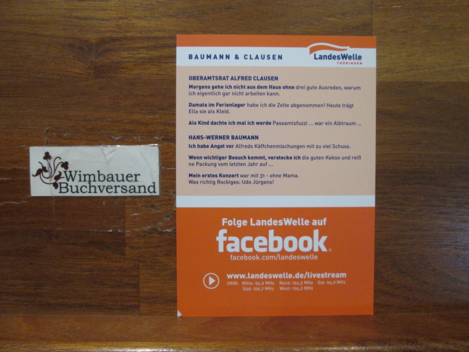 Autogrammkarte Baumann & Clausen Landeswelle Thüringen von Baumann ...