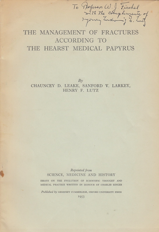 The Management of Fractures According to the Hearst Medical Papyrus ...