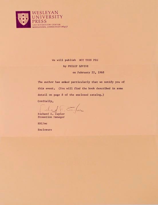 Not This Pig (Advance Copy) by LEVINE, Philip: (1968) | Jeff Hirsch ...