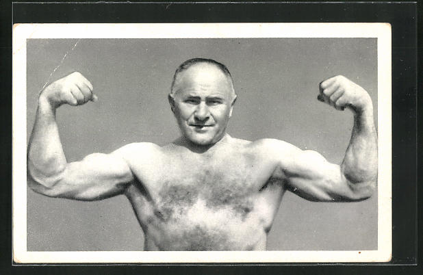 Ansichtskarte Kraftsportler Milo Barus, ex-stärkster Mann der Welt ...