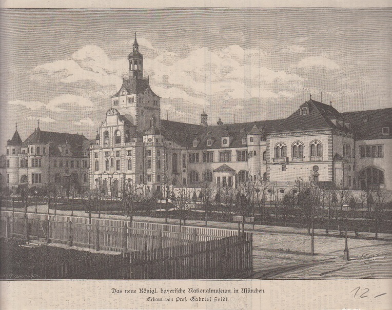 orig. Holzstich - Das neue Königl. bayerische Nationalmuseum in München ...