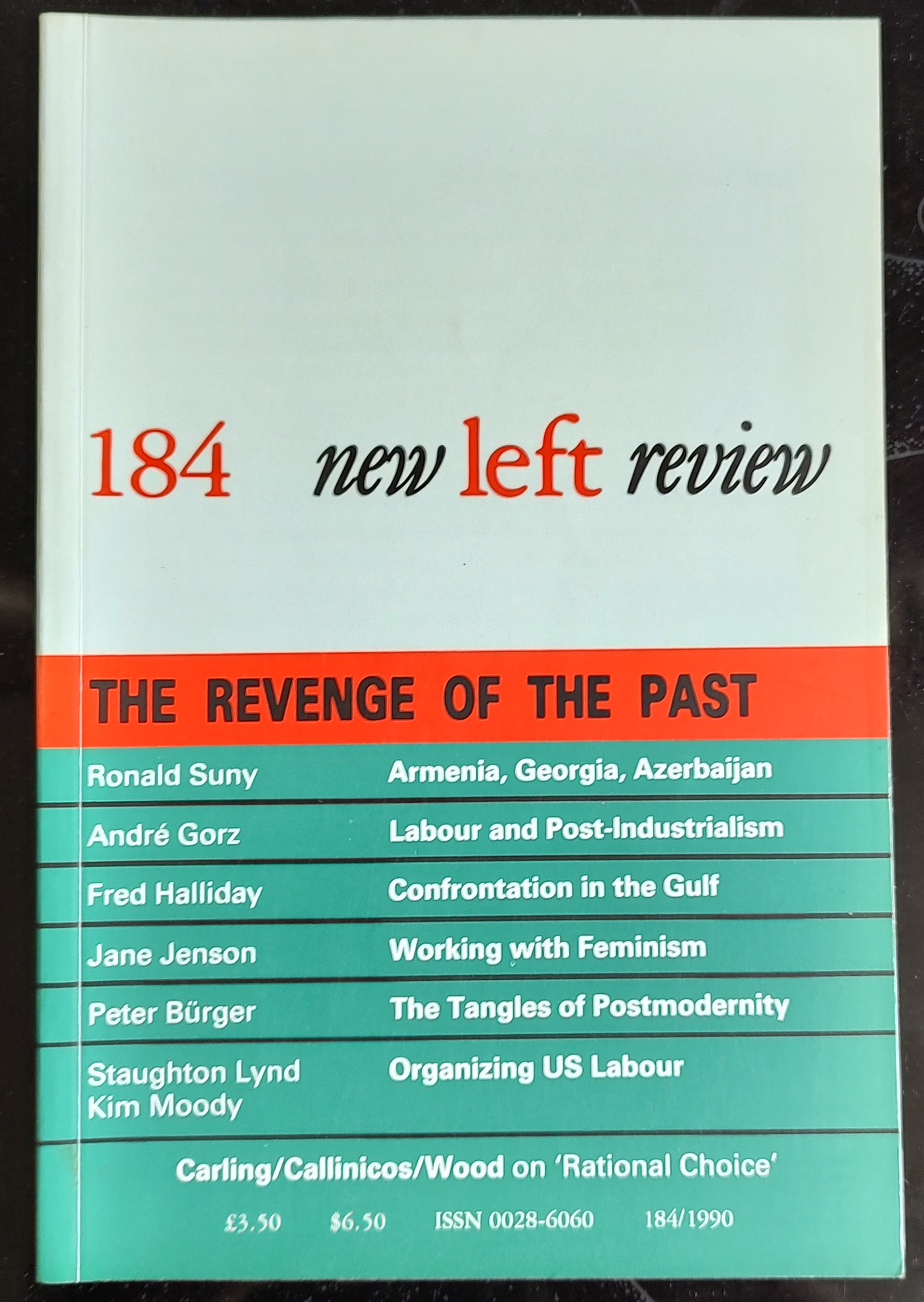 New Left Review 184 The Revenge of the Past November/December 1990 de ...