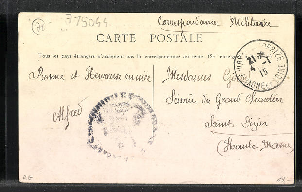 Carte postale Poncey, Entrée du Pays, Strassenblick zur l'Église: (1915 ...