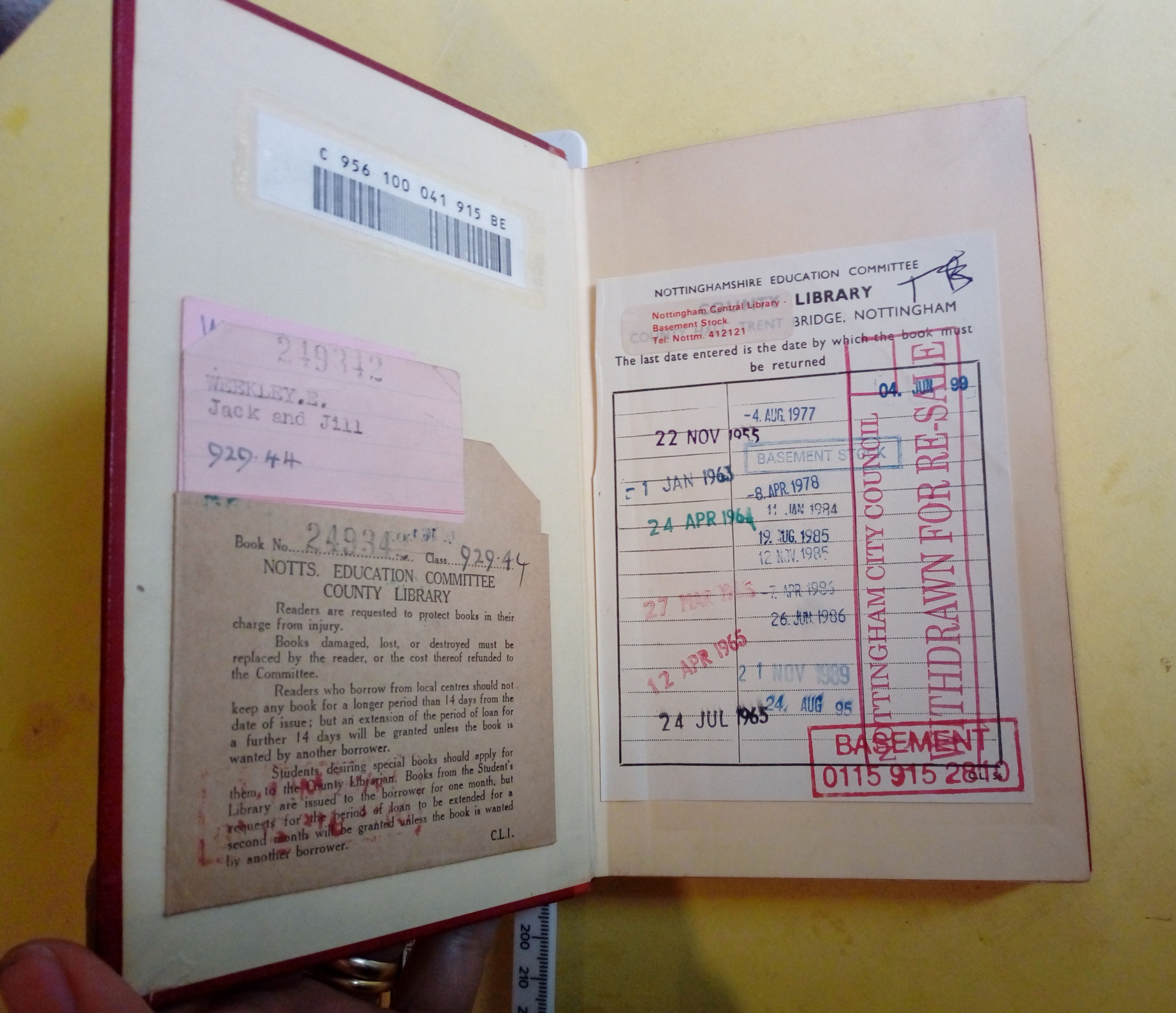 Jack and Jill; A study in our christian names by ERNEST WEEKLEY: Good ...