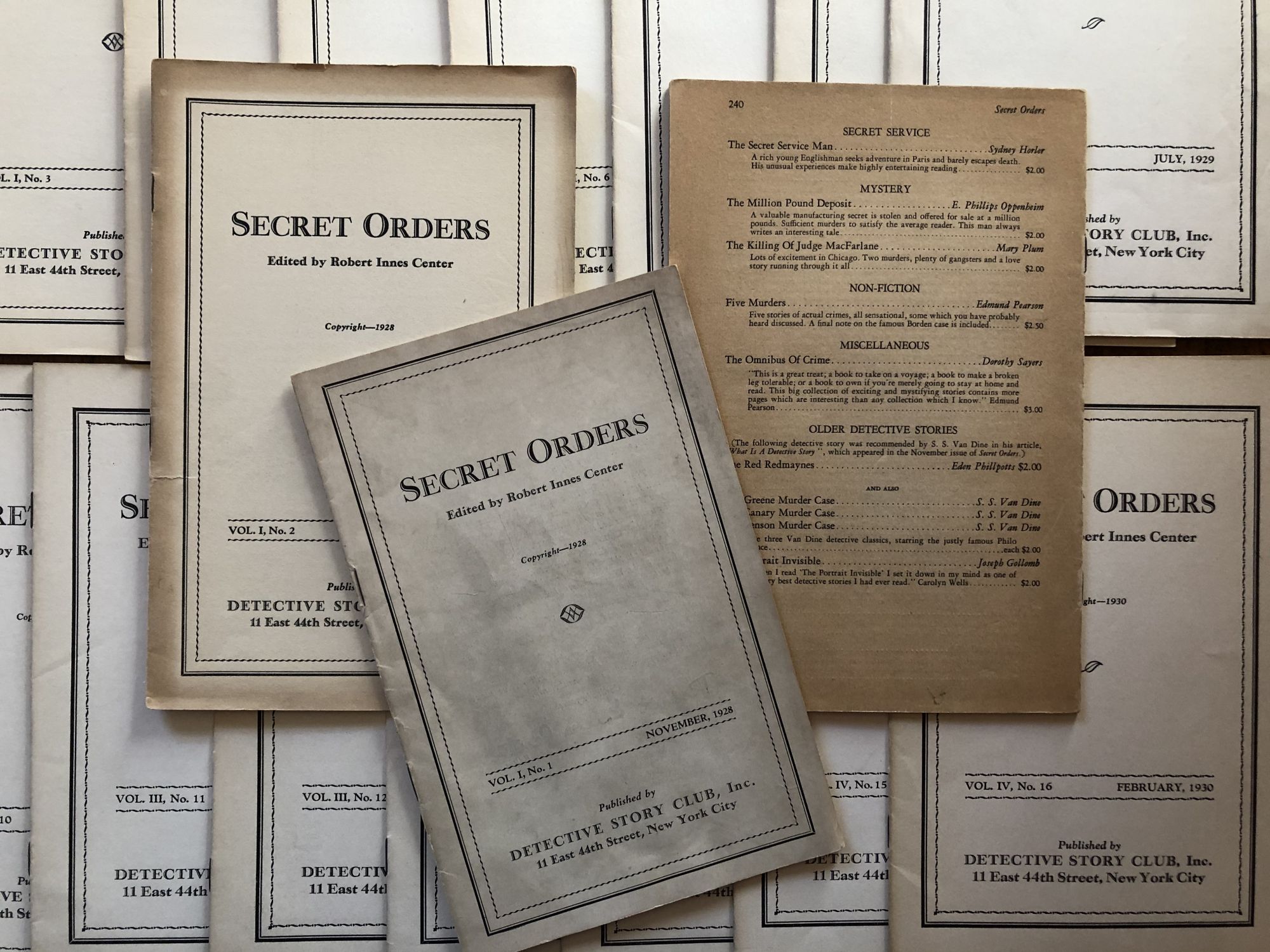 SECRET ORDERS. November 1928-March 1930. No's 1-17 by Center, Robert ...