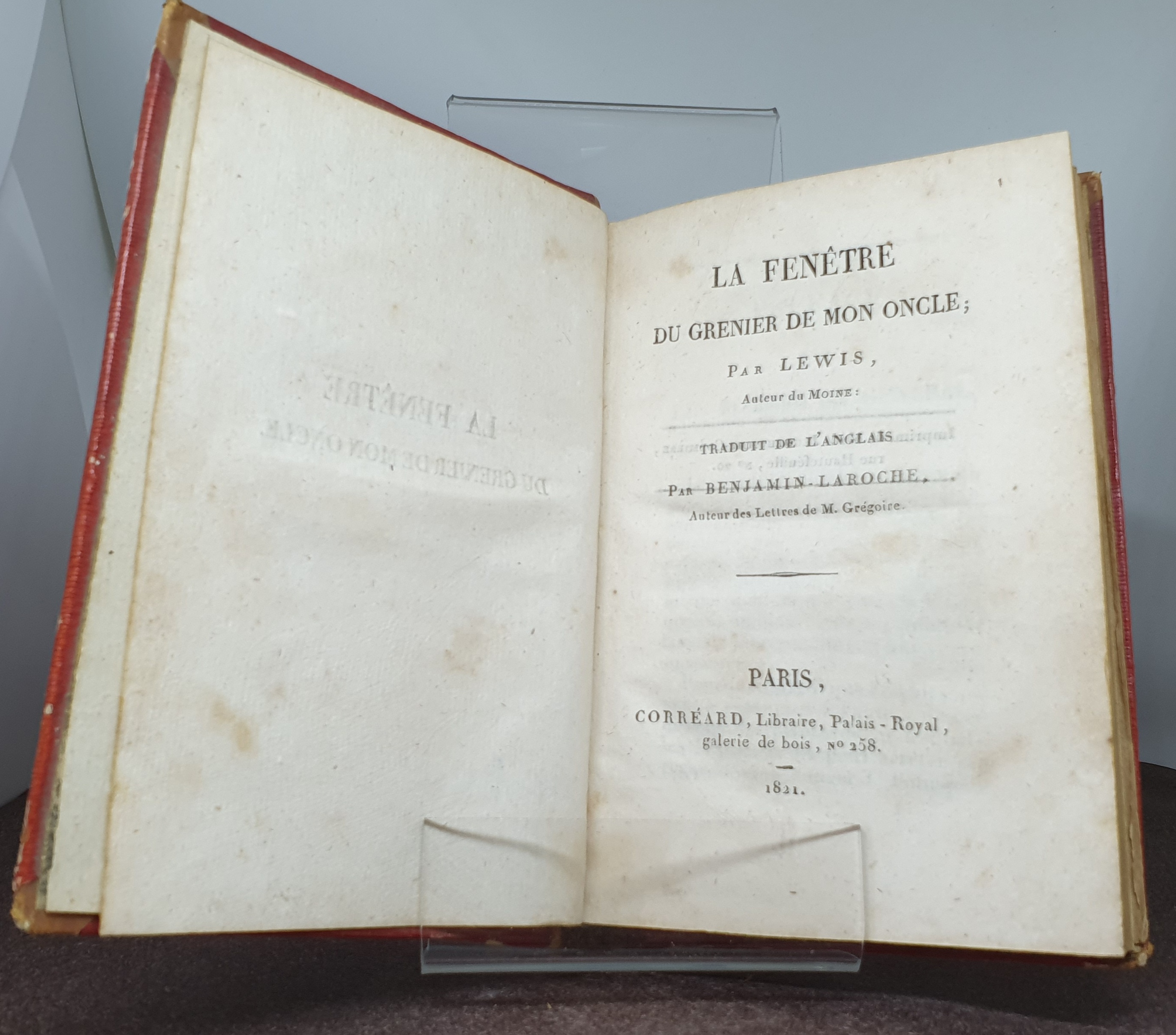 La fenêtre du grenier de mon oncle by Lewis Matthew Gregory: Bon ...