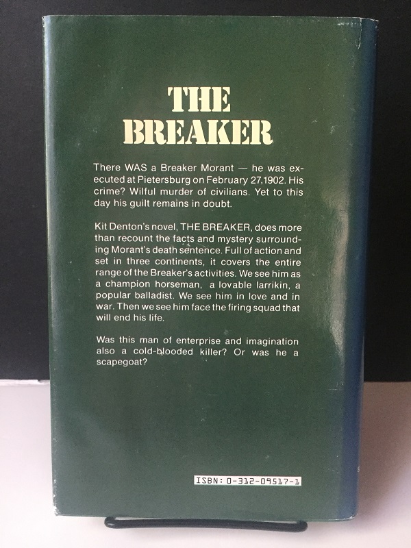 The Breaker: The Novel Behind Breaker Morant by Kit Denton: Fine ...