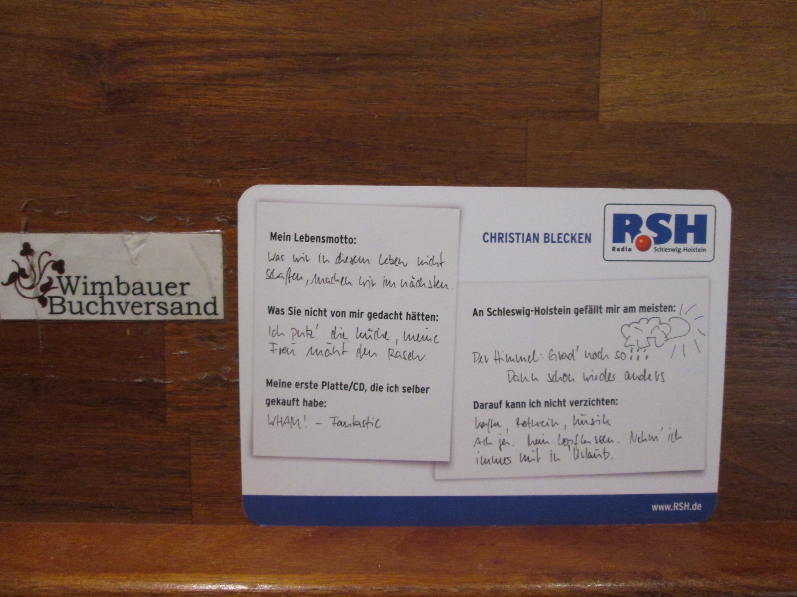 Original Autogramm Christian Blecken Radio RSH /// Autogramm Autograph ... Original Autogramm Christian Blecken Radio RSH /// Autogramm Autograph ...