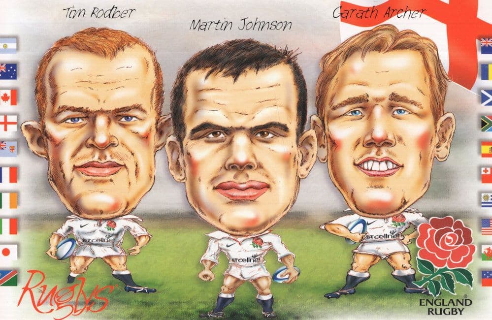 Tom Rodber Martin Johnson Garath Archer British Rugby 1999 Postcard ...