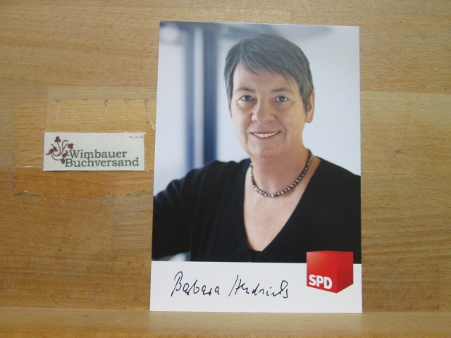 Autogrammkarte Barbara Hendricks Bundesministerin SPD /// Autogramm ...