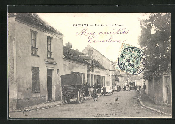 Carte postale Esmans, La Grande Rue, vue de la rue: (1906) Manuskript ...