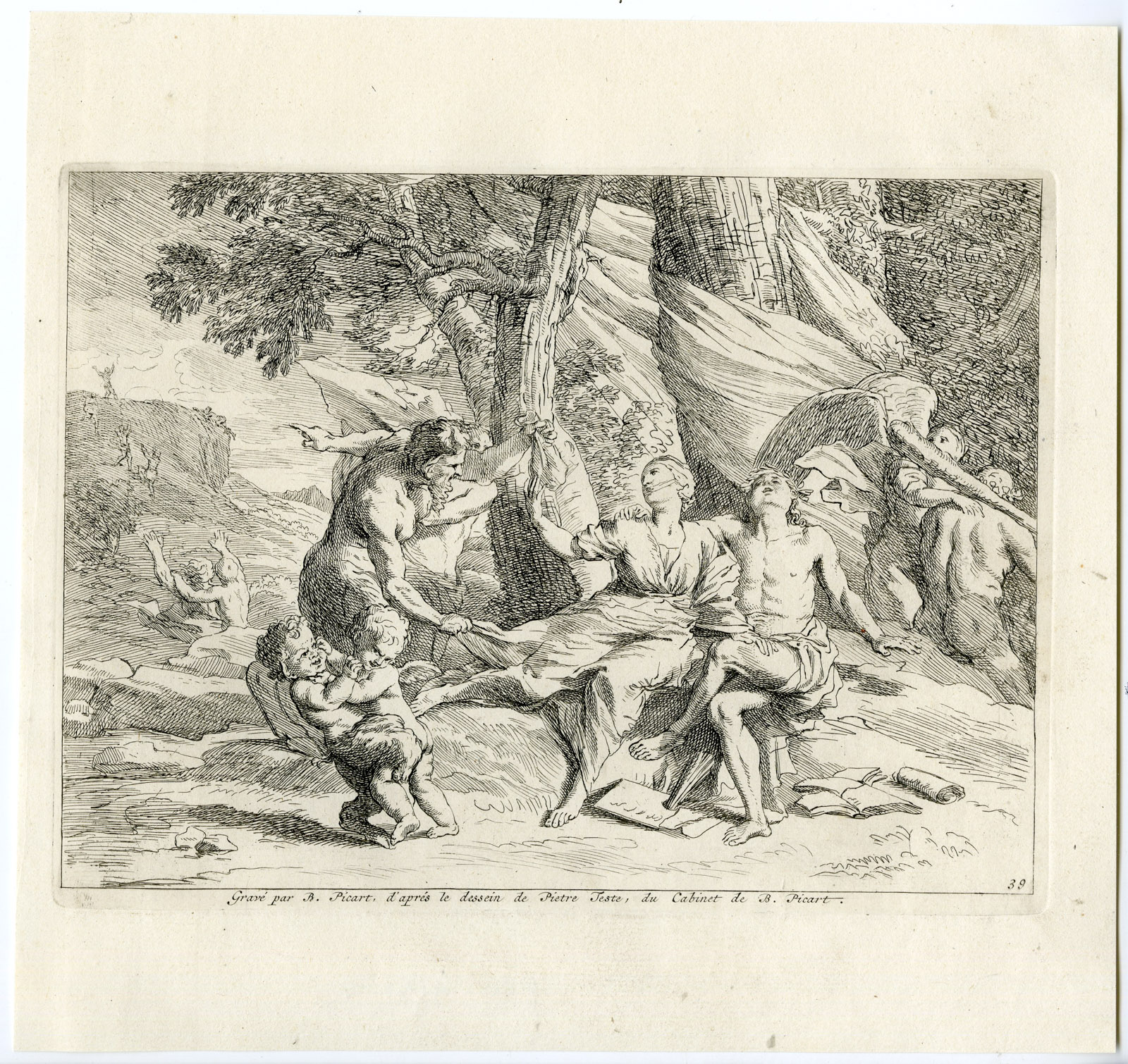 Antique Mythology Print-FAUN-HERCULES-Testa-Picart-1734: (1734) Art ...