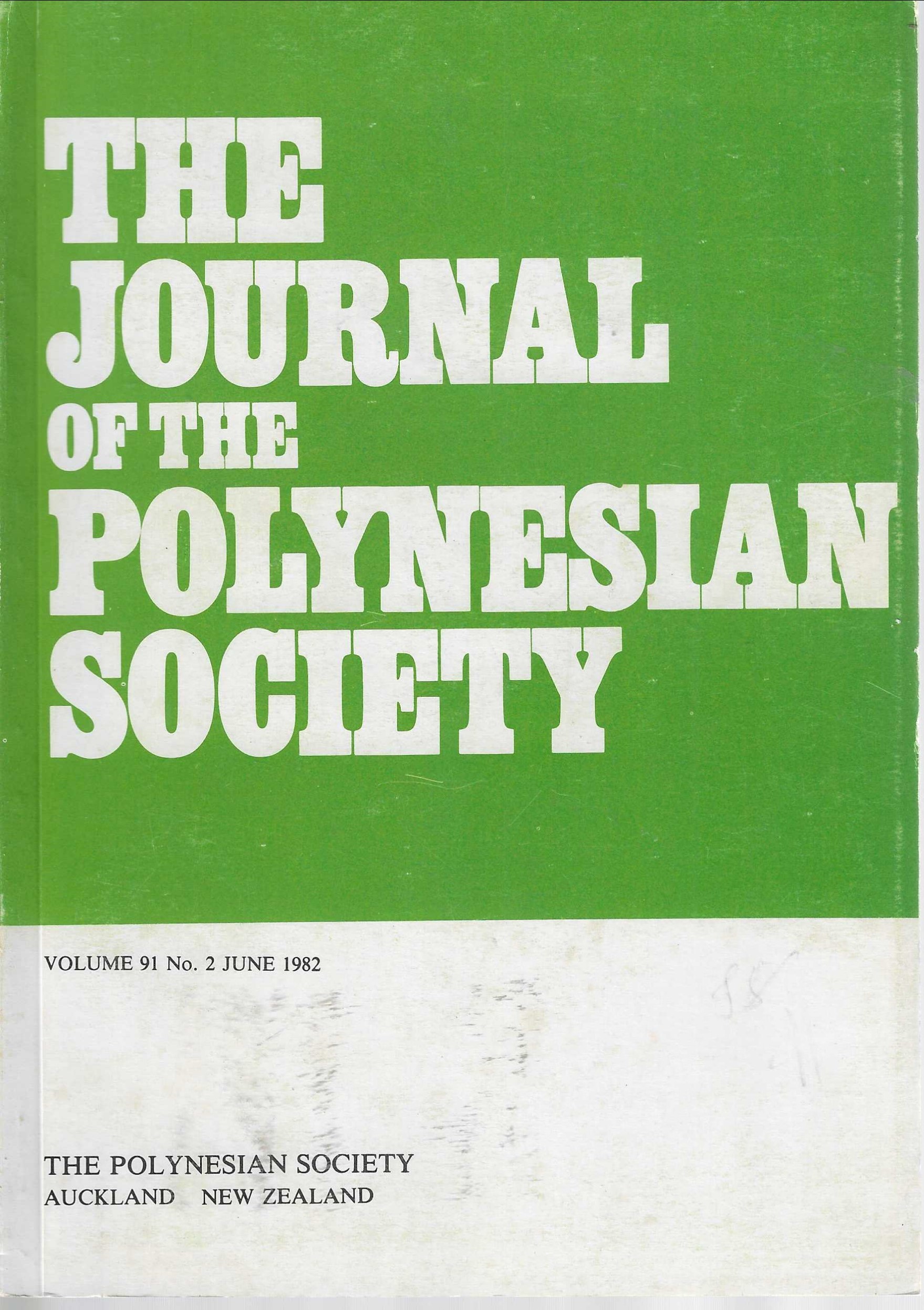 The Journal Of The Polynesian Society Vol 91 No 2 June 1982 By Geoffrey Irwin Garth Rogers