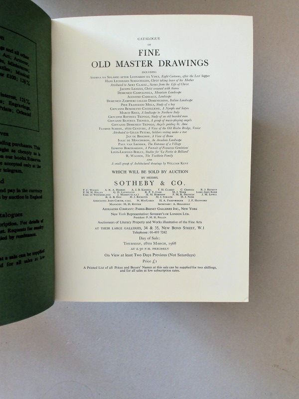 Catalogue Of Fine Old Master Drawings By Sotheby Co Gut 25 X 18