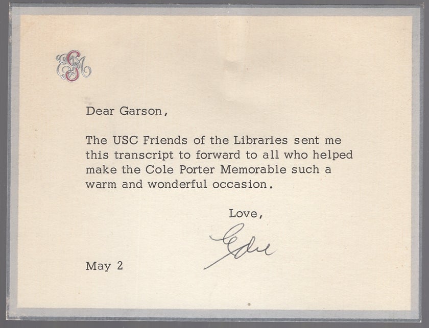 Cole Porter: The Life That Late He Led: Program Participants: Ethel ...