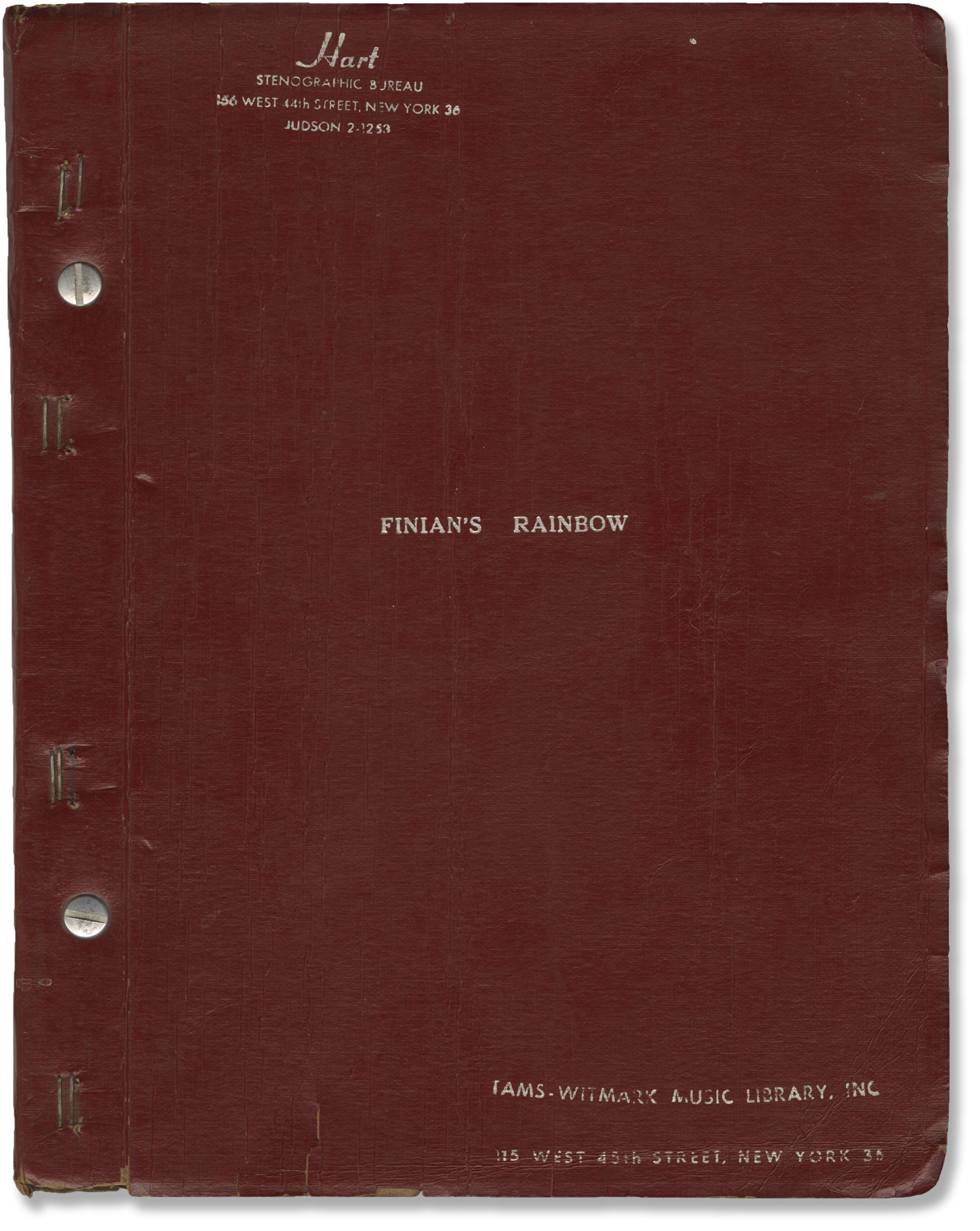 Finian's Rainbow (Original script for a touring version of the 1947 ...