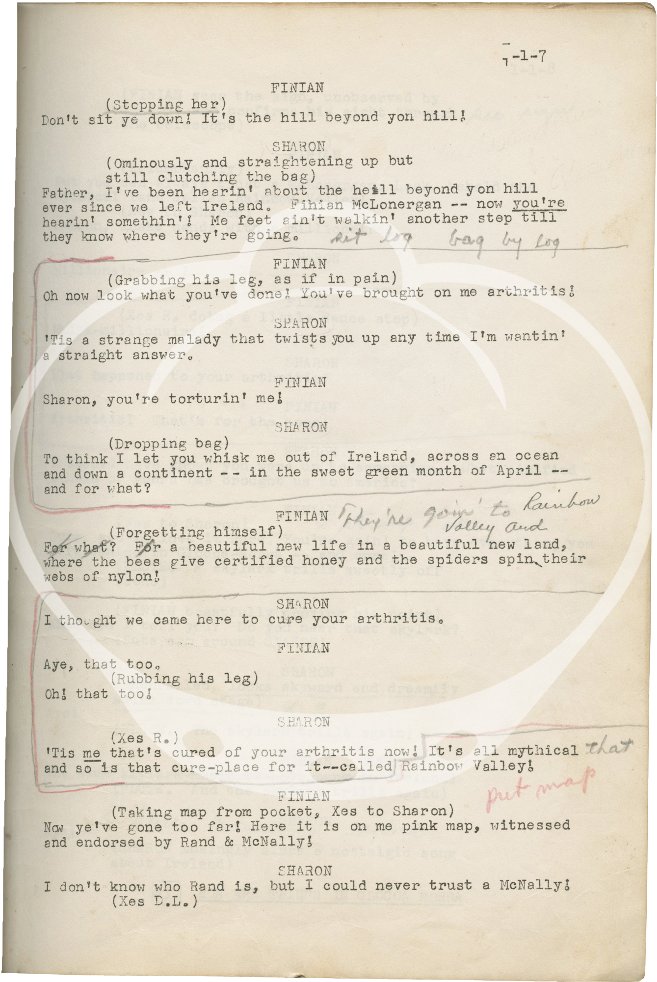 Finian's Rainbow (Original script for a touring version of the 1947 ...