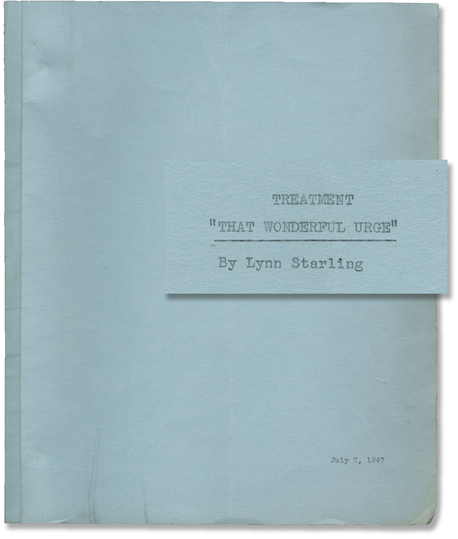 That Wonderful Urge (Original treatment script for the 1948 film) von ...