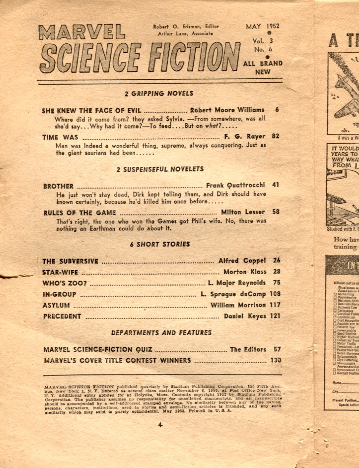 Marvel Science Stories: (1952) Magazine / Periodical | DTA Collectibles