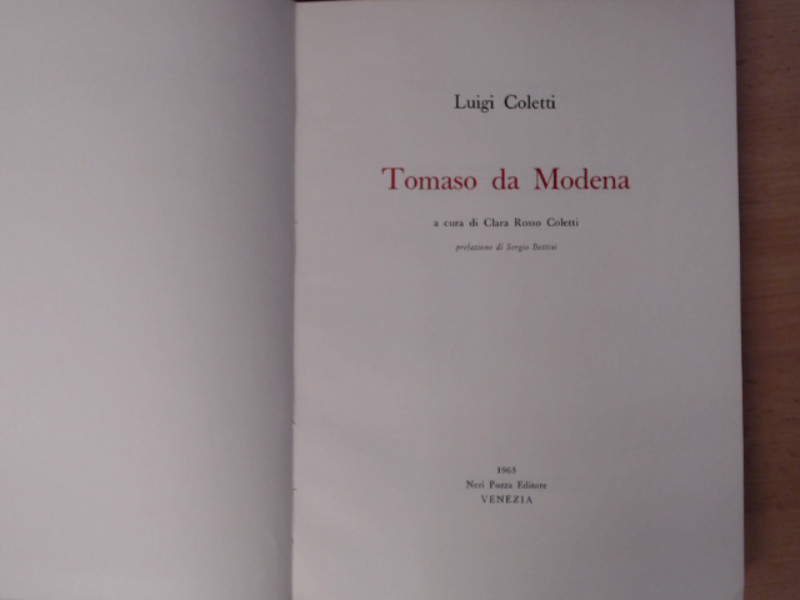 Tomaso da Modena. A Cura di Clara Rosso Coletti. Prefazione di Sergio ...