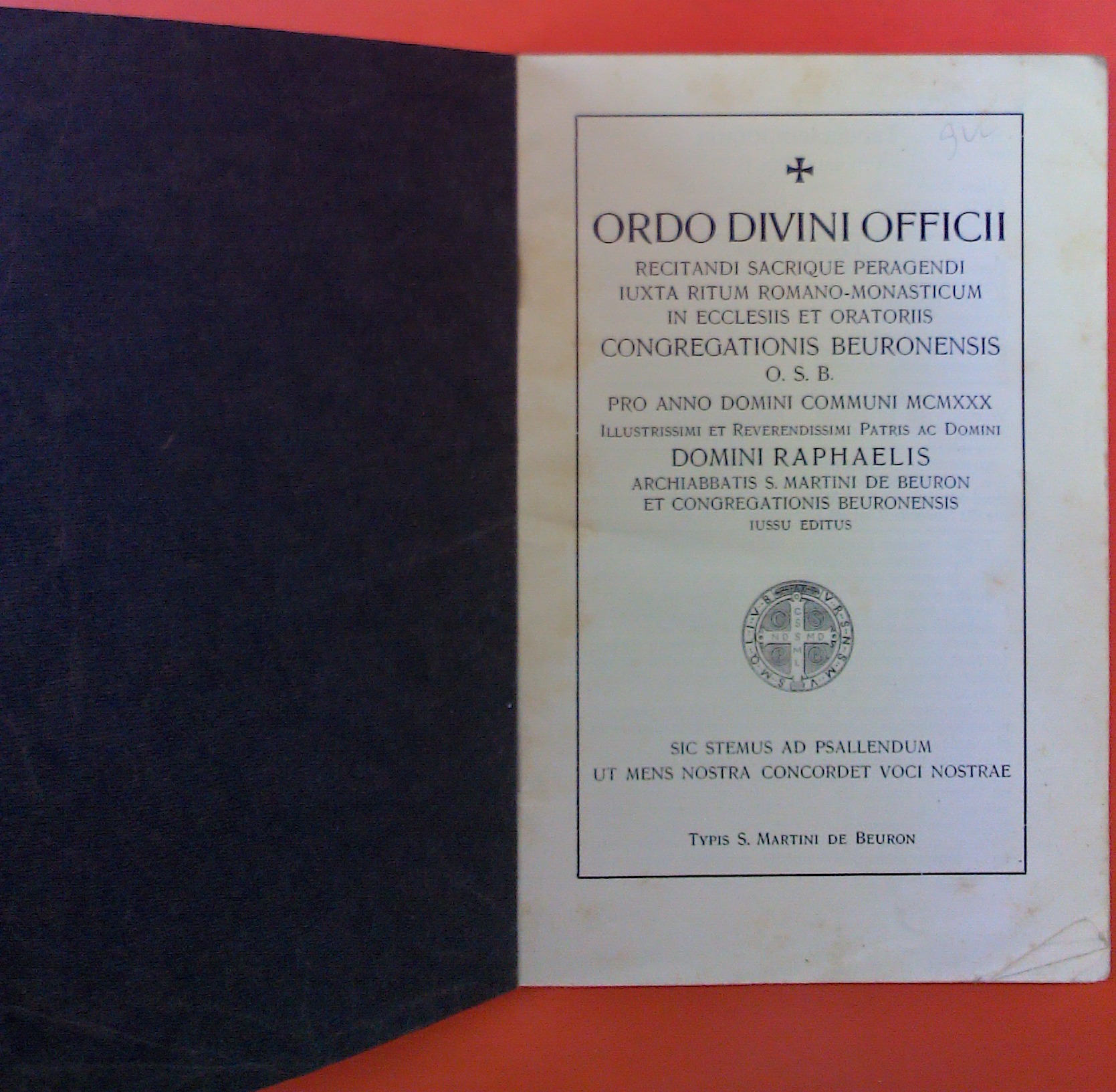 Ordo divini officii per annum dni MCMXXX pro congregatione S. Martini ...