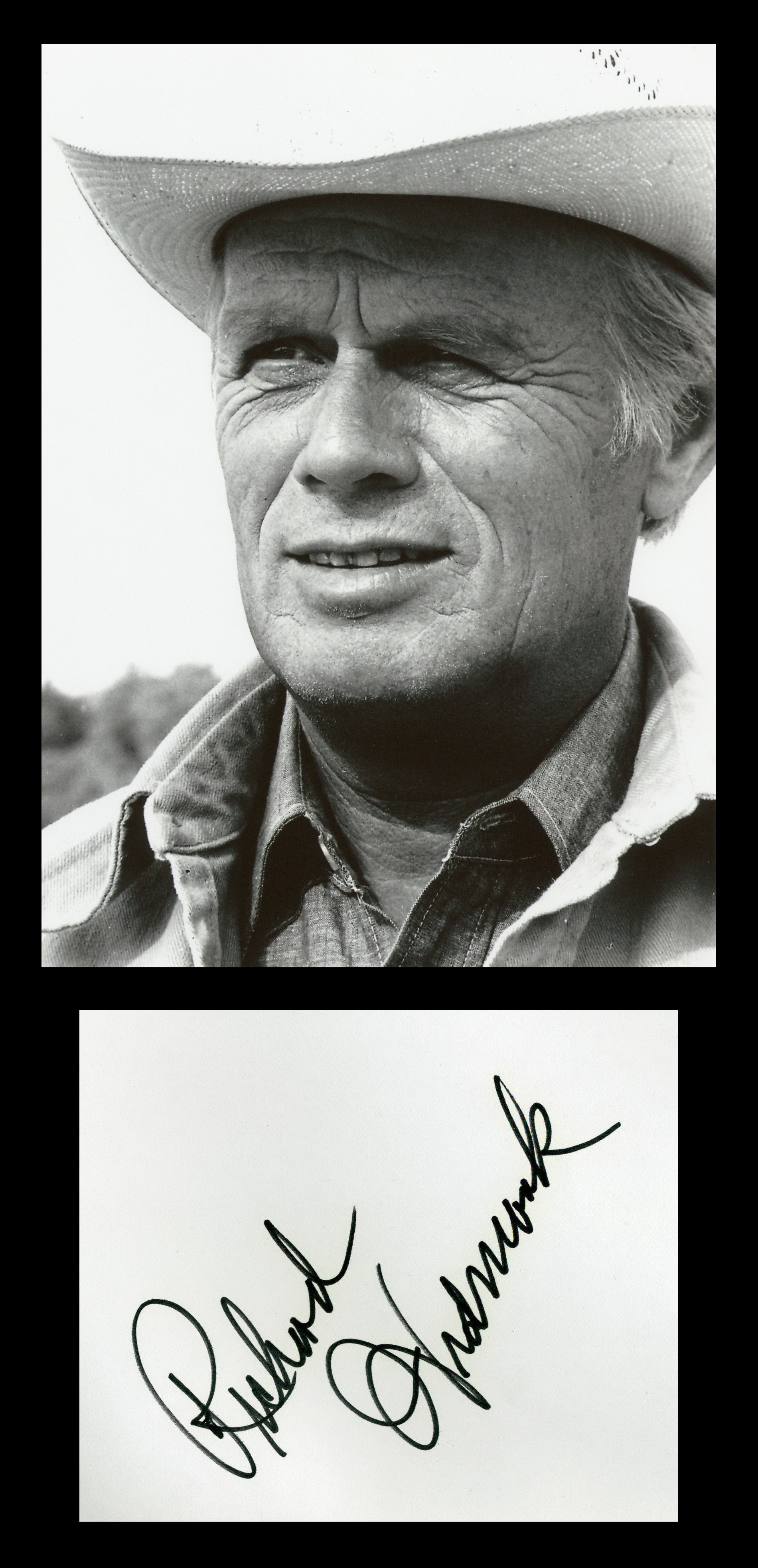 Richard Widmark (1914-2008) - Rare signed album page + Photo - Paris ...