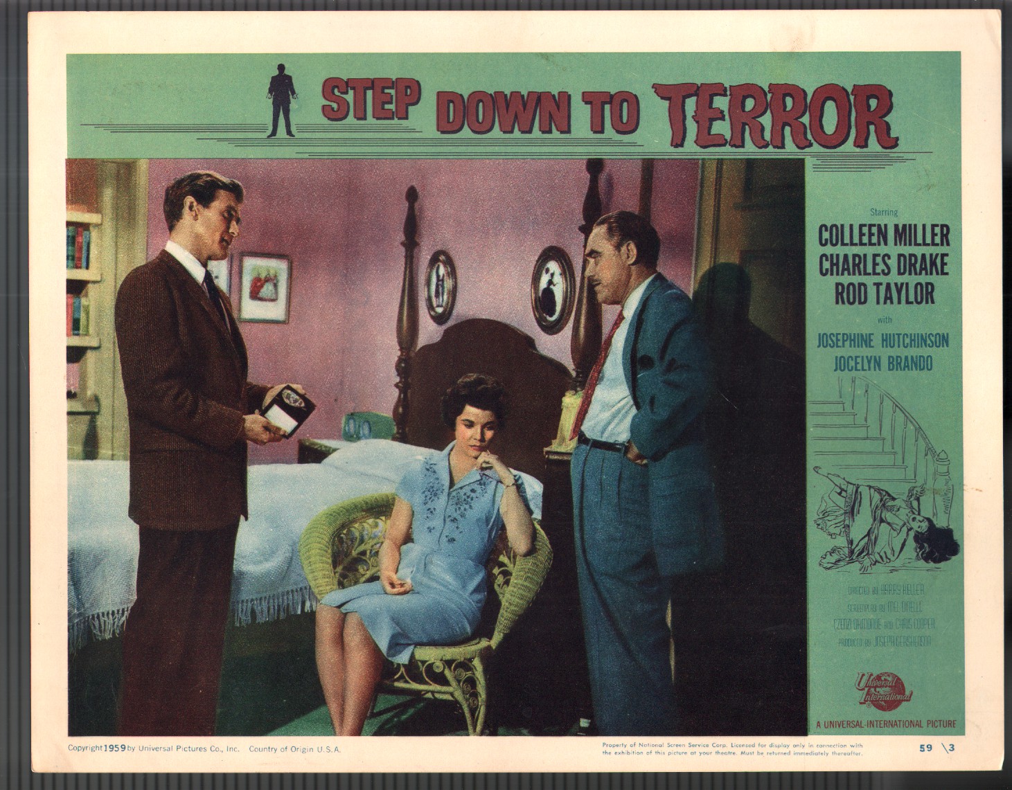 Step Down To Terror-Lobby Card-1959-Rod Taylor-Jim Brandt-Colleen ...