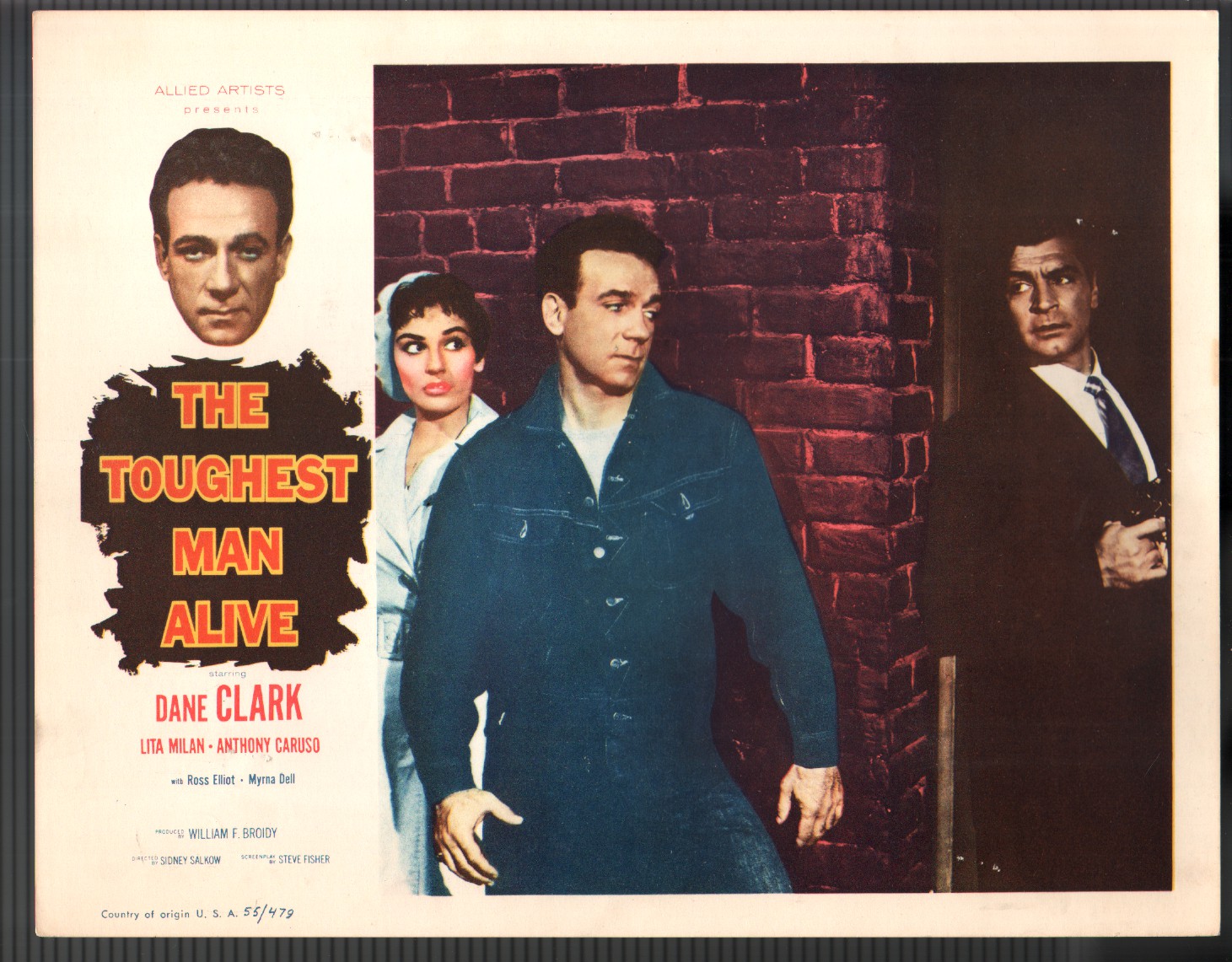 Toughest Man Alive-Lobby Card-1955-Dane Clark-Lita Milan-Ross Elliott ... Toughest Man Alive-Lobby Card-1955-Dane Clark-Lita Milan-Ross Elliott ...