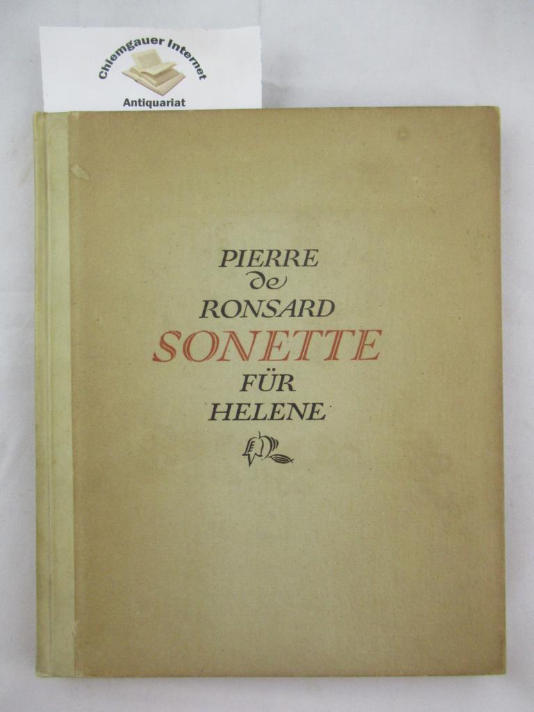 sonnets pour helene sonnets von de ronsard - ZVAB