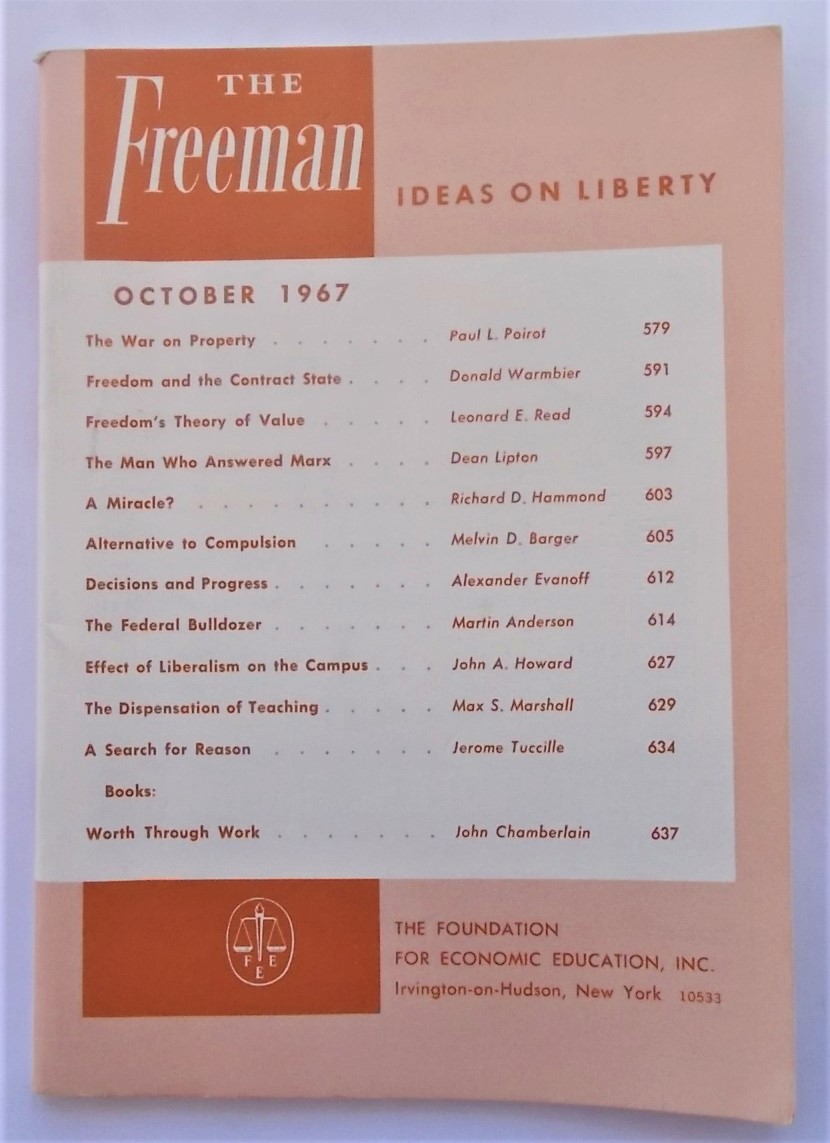 The Freeman (October 1967): A Monthly Journal of Ideas on Liberty ...