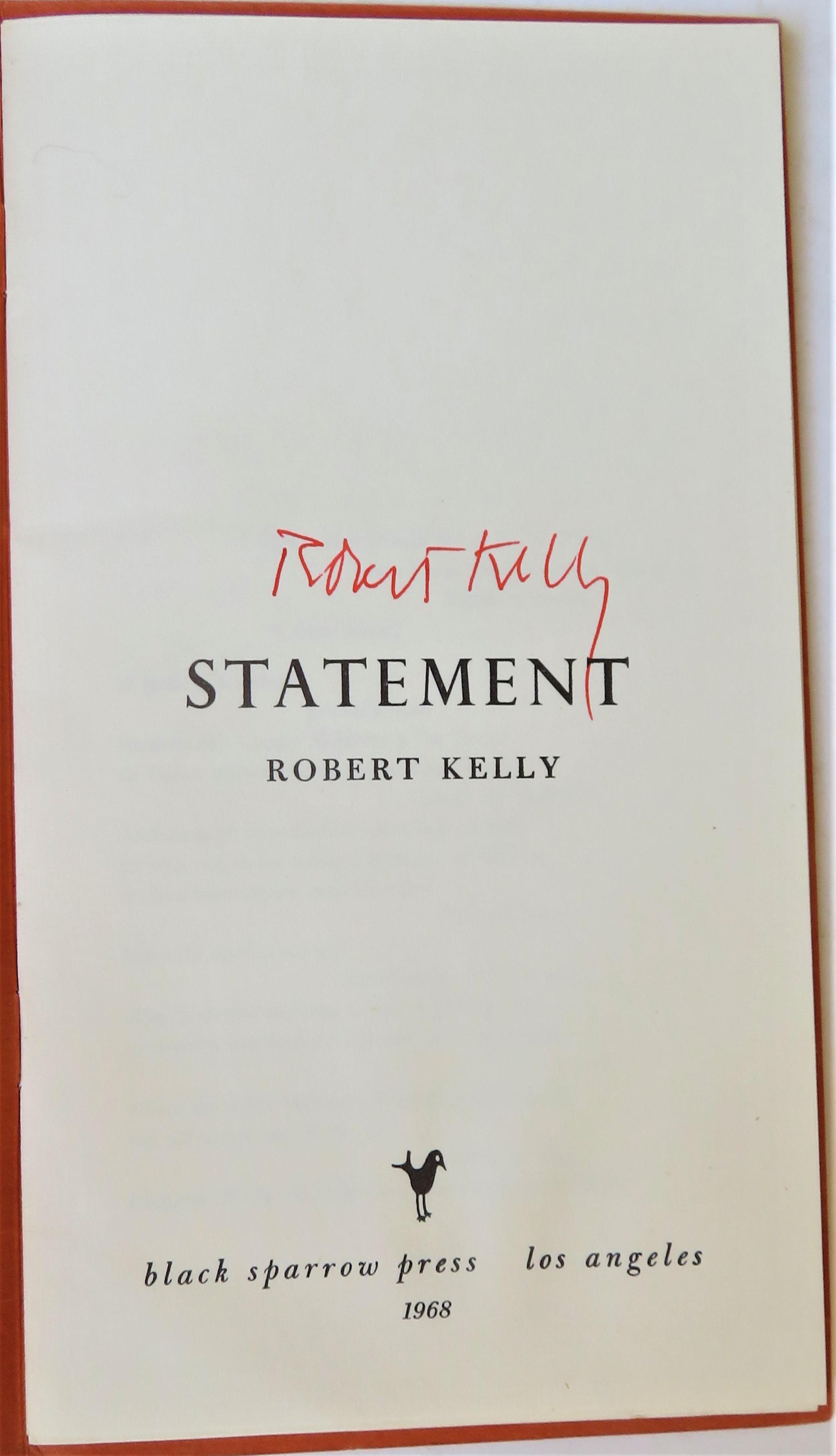 Statement by Kelly, Robert: Very Good Softcover (1968) First Edition ...