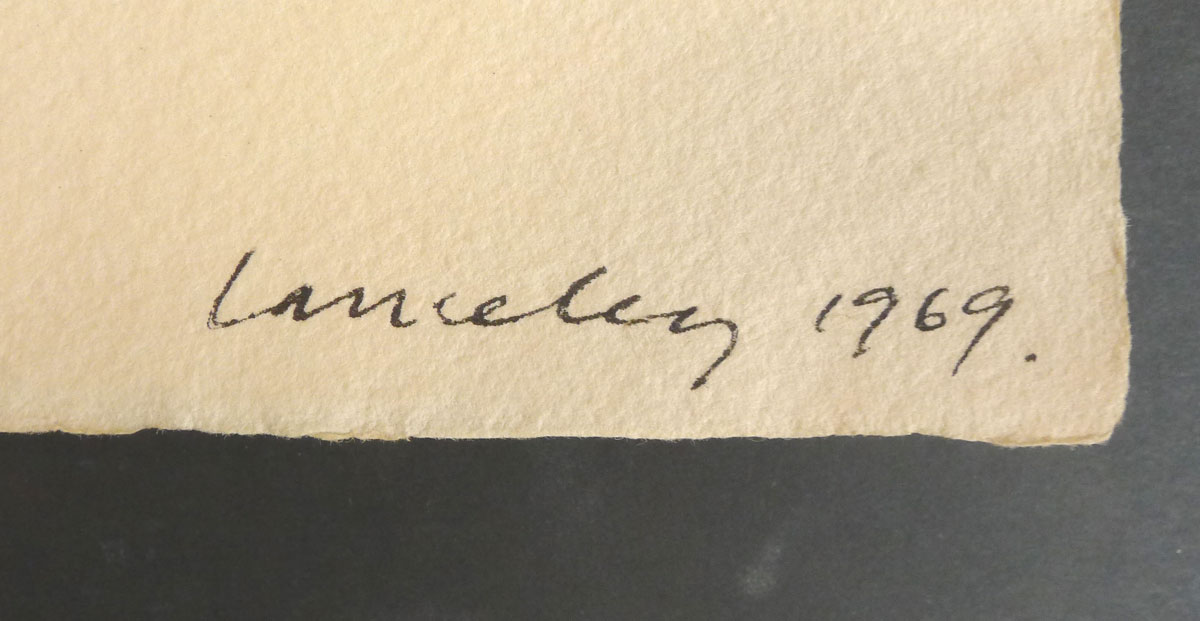 'End'. Original drawing in ink and oil pastel. Signed and dated 1969 ...