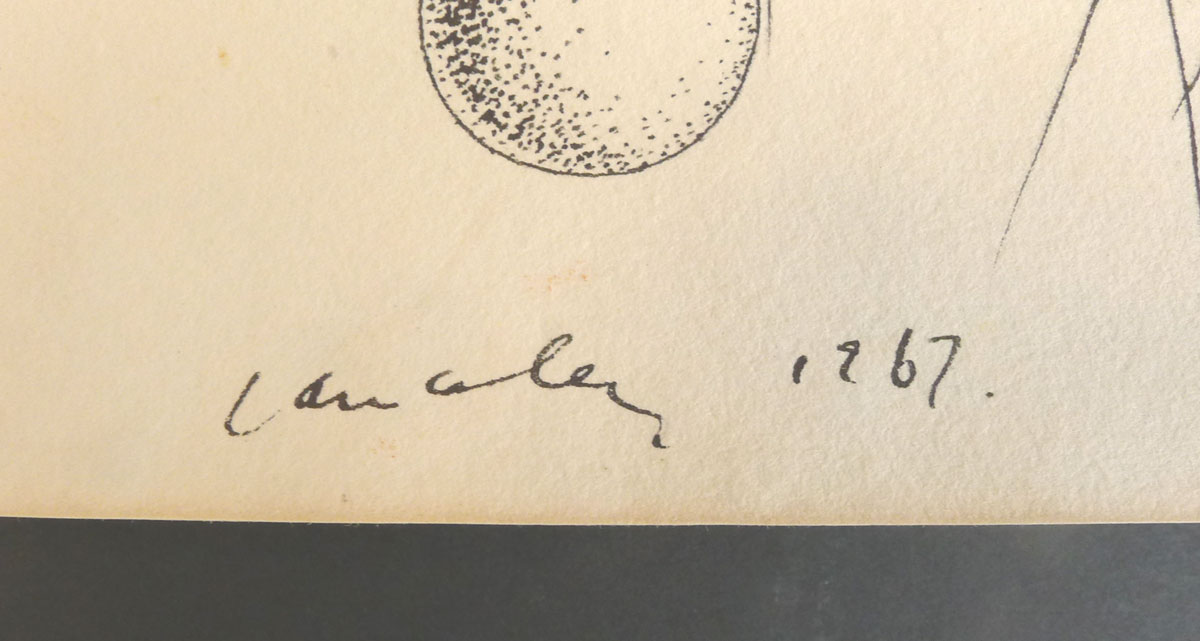 'Disconsolate chimera'. Original drawing in ink and oil pastel. Signed ...